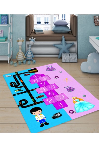Showy Baby Pembe Mavi Seksek Desenli Oyun Halısı Showy Baby Pembe Mavi Seksek Desenli Oyun Halısı