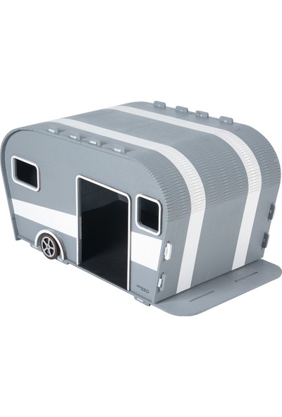 Atolye Zed Lila Karavan Kedi Evi - Gri