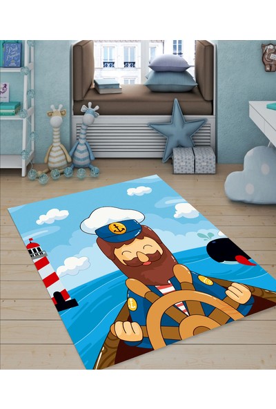 Showy Baby Kaptan Desenli Çocuk Odası Halısı