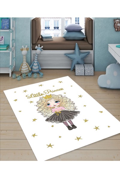 Showy Baby Little Princess Desenli Kız Çocuk Odası Halısı