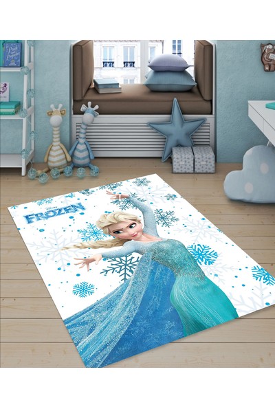 Showy Baby Elsa Frozen Desenli Çocuk Odası Halısı