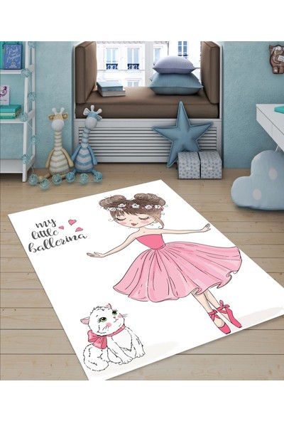 Showy Baby Balerin Desenli Kız Çocuk Odası Halısı