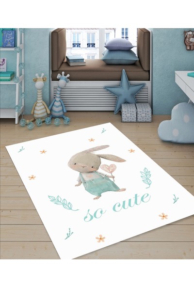 Showy Baby Little Rabbit Desenli Çocuk Odası Halısı Showy Baby Little Rabbit Desenli Çocuk Odası Halısı
