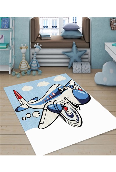 Showy Baby Uçak Desenli Çocuk Odası Halısı