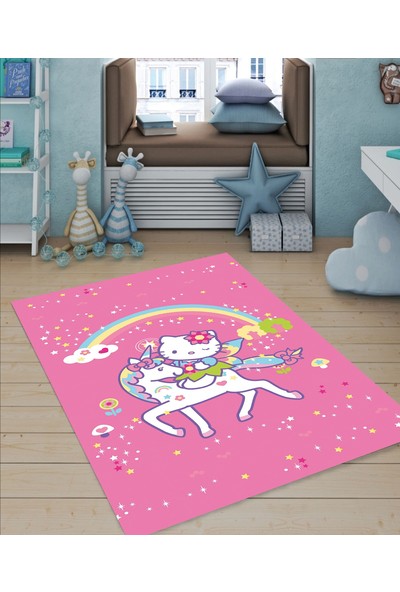 Showy Baby Kedi Unicorn Desenli Çocuk Odası Halısı Showy Baby Kedi Unicorn Desenli Çocuk Odası Halısı