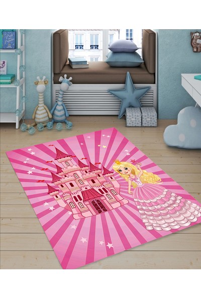 Showy Baby Şato ve Prenses Desenli Çocuk Odası Halısı