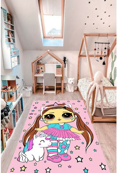 Showy Baby Princess Girl Desenli Çocuk Odası Halısı
