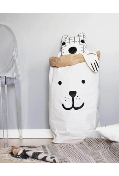 Lyn Home & Decor Gülen Köpek Suratlı Kağıt Oyuncak Torbası 50 x 80 Lyn Home & Decor Gülen Köpek Suratlı Kağıt Oyuncak Torbası 50 x 80
