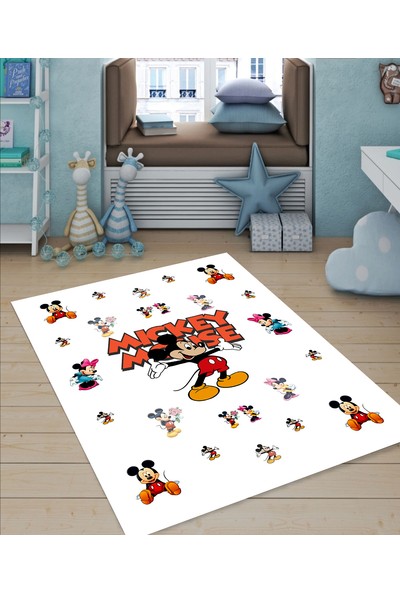 Showy Baby Mickey Mouse Desenli Çocuk Odası Halısı Showy Baby Mickey Mouse Desenli Çocuk Odası Halısı