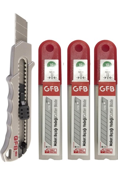 Gfb Metal Maket Bıçağı Pro ve 30 Adet Yedek Uc Gfb Metal Maket Bıçağı Pro ve 30 Adet Yedek Uc