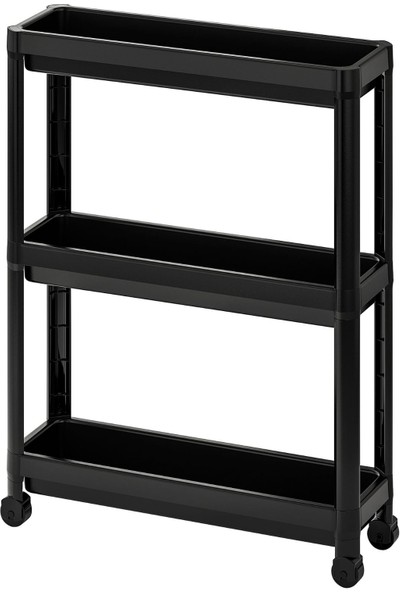 Dnztrend Vesken Tekerlekli Raf Ünitesi 3 Katlı Siyah Banyo Rafı Mutfak Rafı Servis Sehpası Organizer Dnztrend Vesken Tekerlekli Raf Ünitesi 3 Katlı Siyah Banyo Rafı Mutfak Rafı Servis Sehpası Organizer