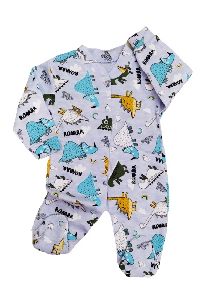 LadyBirds Erkek Bebek Dinazor Baskılı Tulum