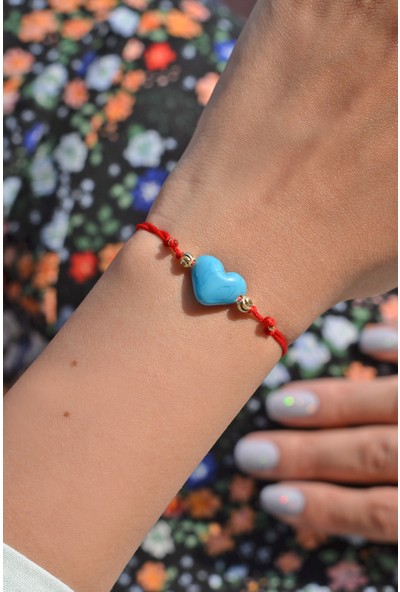 Sacce Scarves&Accessories Mavi Kalpli Şans Bilekliği