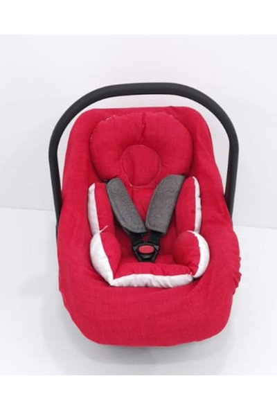 Mordesign Ortopedik Puset Minderi ve Çarşaf 2' li Set, Gökkuşağı Kırmızı