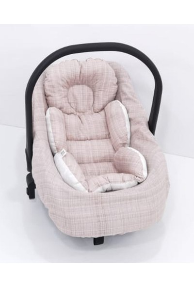 Mordesign Ortopedik Puset Minderi ve Çarşaf 2' li Set, Gökkuşağı Açık Kahve