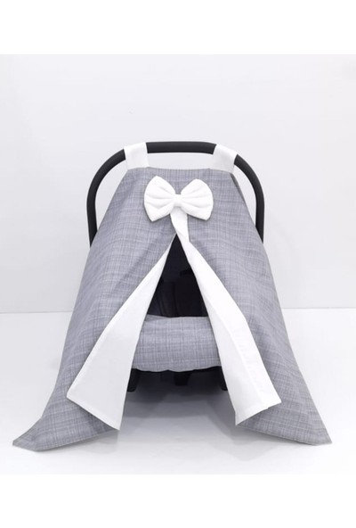 Mordesign Askı Stil Puset Örtüsü ve Çarşaf 2' li Set, Gökkuşağı, Gri