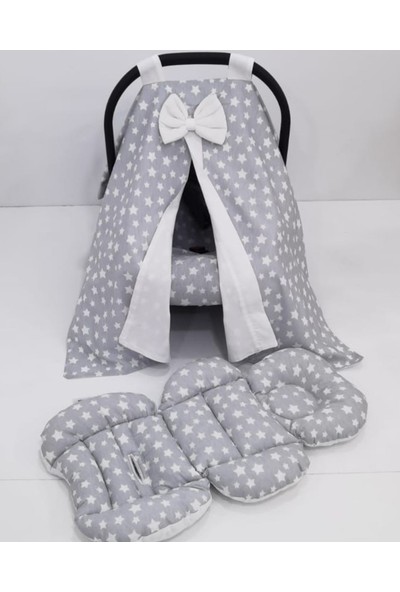 Mordesign Askı Stil Stars Puset Minder, Örtü ve Çarşaf 3' lü Set Gri Mordesign Askı Stil Stars Puset Minder, Örtü ve Çarşaf 3' lü Set Gri