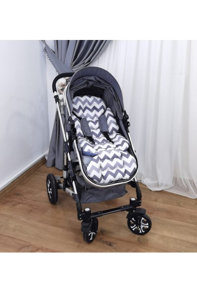Mordesign Zigzag Bebek Arabası Minderi Gri Mordesign Zigzag Bebek Arabası Minderi Gri