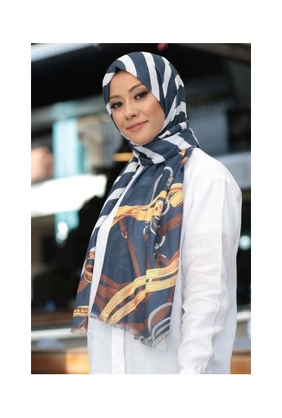 Moda Çizgi Dijital Baskılı Desenli Pamuk Şal Ke-04-V4 Moda Çizgi Dijital Baskılı Desenli Pamuk Şal Ke-04-V4
