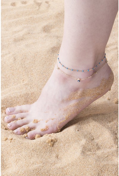 Sortie Accessories Nazar ve Mavi Boncuklu Halhal 030 Sortie Accessories Nazar ve Mavi Boncuklu Halhal 030