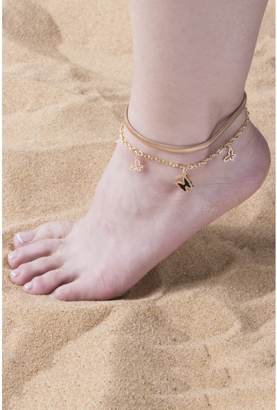 Sortie Accessories Çelik Kelebek Figürlü Halhal 007 Sortie Accessories Çelik Kelebek Figürlü Halhal 007