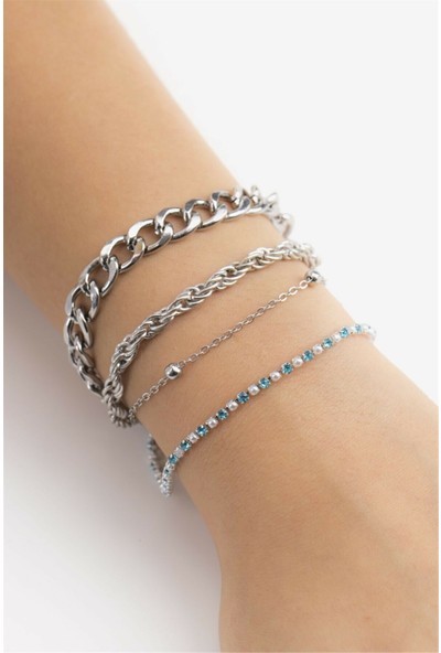 Sortie Accessories Gümüş Kombin Bileklik 001
