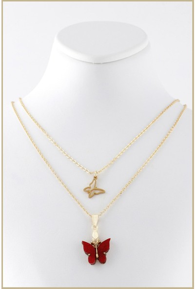 Sortie Accessories Çelik Kelebek Figürlü Kombin Kolye 002 Sortie Accessories Çelik Kelebek Figürlü Kombin Kolye 002