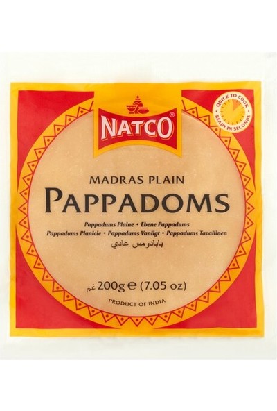Natco Pappadoms Ekmeği 200 gr Natco Pappadoms Ekmeği 200 gr