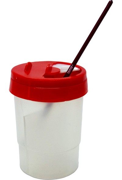 Samur Kırmızı Suluboya Su Kabı ve Fırça Seti Samur Kırmızı Suluboya Su Kabı ve Fırça Seti