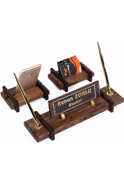 İsimlik Sepeti Native 3'lü Ahşap Isimlik Seti