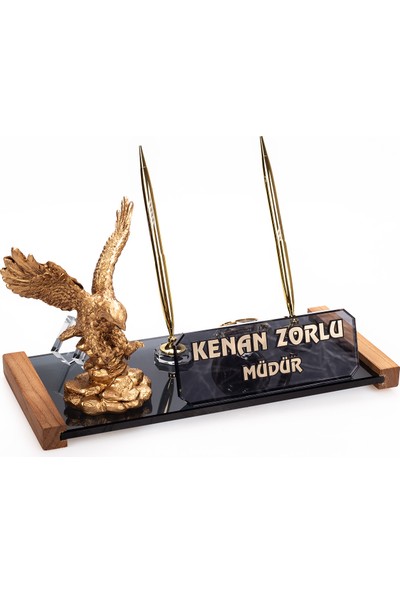 İsimlik Sepeti Kartal Heykelli Masa Isimliği