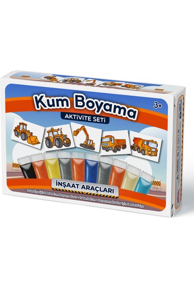 Kumbo Kum Boyama Iş Makineleri Kum Boyama Aktivite Seti 5'li Paket