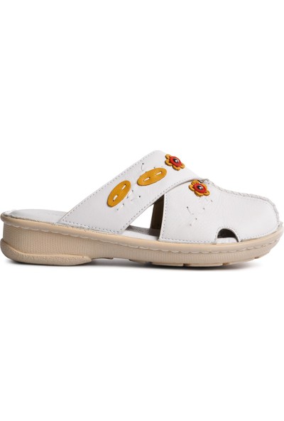 John May 22306 Beyaz Kadın Deri Terlik John May 22306 Beyaz Kadın Deri Terlik