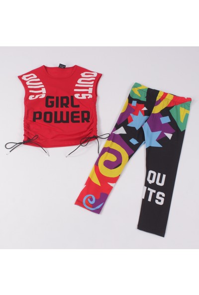 Quits Kids Yanlari Büzgülü,baskili Garson Boy Kiz Taytli TAKIM-158