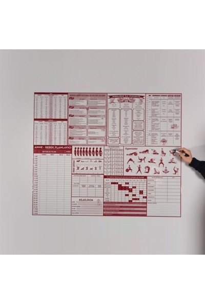 ACR Buffer Anne Bebek Takvimi Hamilelik Planlayıcı Akıllı Kağıt Tahta 120 x 100 cm