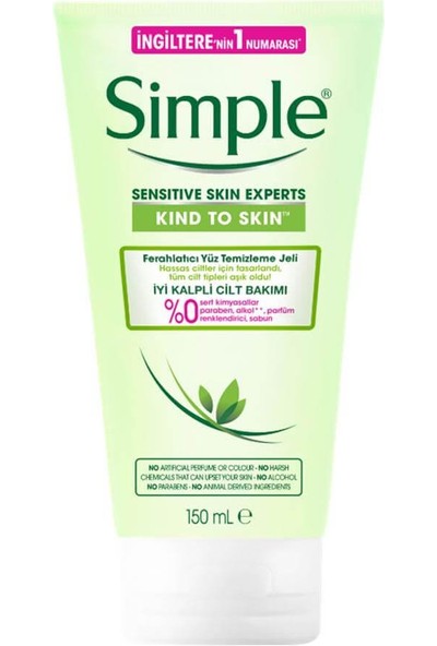 Simple Ferahlatıcı Yüz Temizleme Jeli Hassas Ciltler 150ML Simple Ferahlatıcı Yüz Temizleme Jeli Hassas Ciltler 150ML
