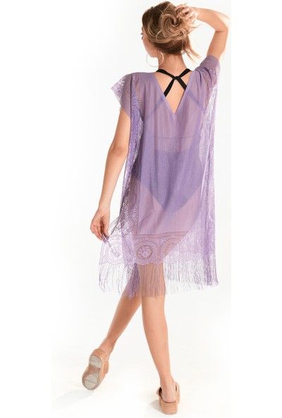 Ingodi Diana Plaj Elbisesi Deniz Plaj Giyim - Mor