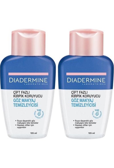 Dıadermıne Çift Fazlı Kirpik Koruyucu Göz Makyaj Temizleyici 125 ml x 2 Adet Dıadermıne Çift Fazlı Kirpik Koruyucu Göz Makyaj Temizleyici 125 ml x 2 Adet
