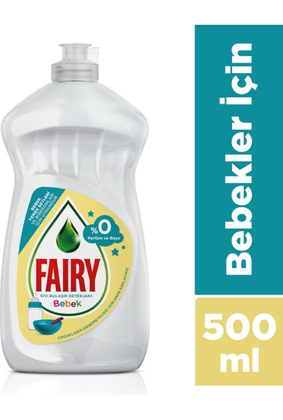 Fairy Elde Yıkama Bebekler Için Sıvı Bulaşık Deterjanı 500 ml Fairy Elde Yıkama Bebekler Için Sıvı Bulaşık Deterjanı 500 ml