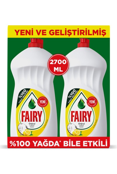Fairy 2700 ml ( 2 x 1350 ml) Sıvı Bulaşık Deterjanı Limon Fırsat Paketi Fairy 2700 ml ( 2 x 1350 ml) Sıvı Bulaşık Deterjanı Limon Fırsat Paketi