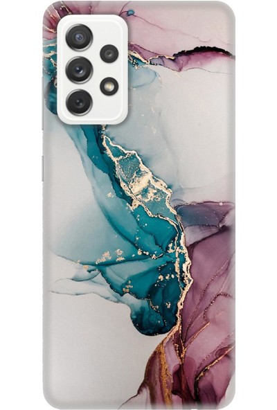 Gramaphone Samsung Galaxy A72 Kılıf Hd Baskılı Kılıf - Liquid Mermer