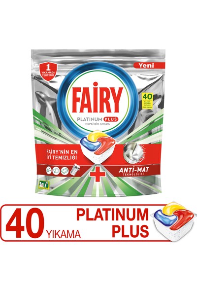 Fairy Platinum Plus Bulaşık Makinesi Deterjanı Tableti / Kapsülü 40 Yıkama Fairy Platinum Plus Bulaşık Makinesi Deterjanı Tableti / Kapsülü 40 Yıkama