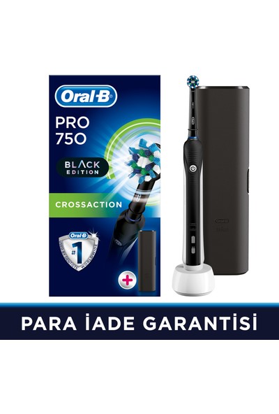 Oral-B Pro 750 Şarj Edilebilir Diş Fırçası Cross Action Siyah (Seyahat Kabı Hediyeli!) Oral-B Pro 750 Şarj Edilebilir Diş Fırçası Cross Action Siyah (Seyahat Kabı Hediyeli!)