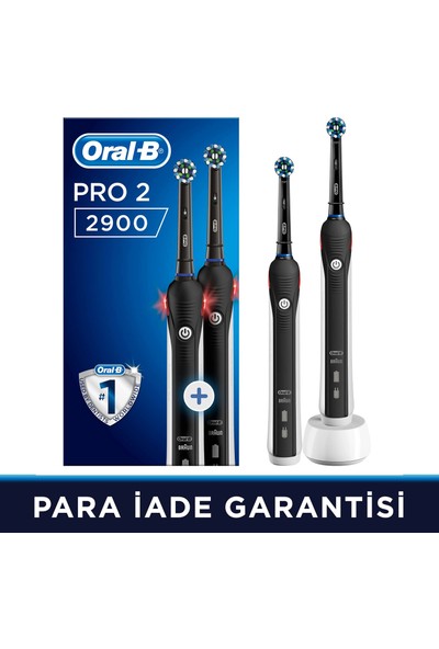 Oral-B Pro 2900 Siyah 2'li Avantaj Paketi Şarj Edilebilir Diş Fırçası Oral-B Pro 2900 Siyah 2'li Avantaj Paketi Şarj Edilebilir Diş Fırçası
