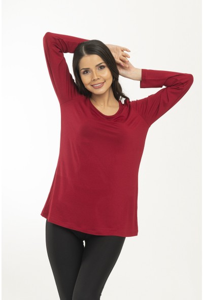 Hepisize Bordo Uzun Kol Basic Tunik