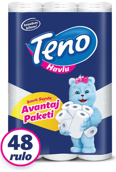 Teno Avantaj Paket Kağıt Havlu 48 Rulo Teno Avantaj Paket Kağıt Havlu 48 Rulo