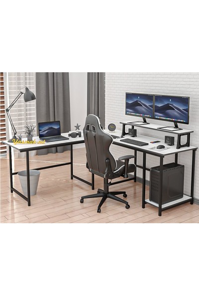 Home Beyaz L Tipi Çalışma Oyun Masası 250-B