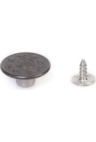 17MM Yıldızlı Antrasit Kot Düğmesi 100 Adet 17MM Yıldızlı Antrasit Kot Düğmesi 100 Adet