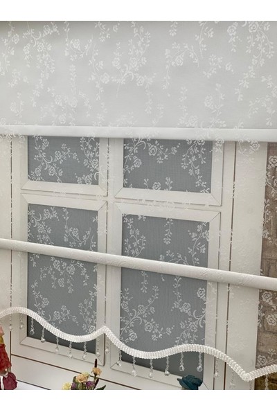 Yazar Home Çift Mekanizmalı Boncuklu Tül Stor Perde - 3500 Yazar Home Çift Mekanizmalı Boncuklu Tül Stor Perde - 3500