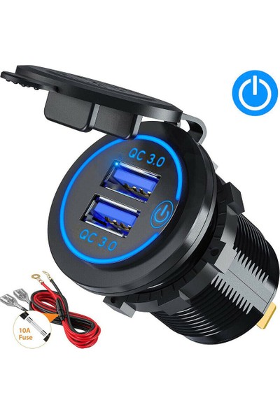 Sw Future 12V Araç Şarj Cihazı Qc 3.0 Çift USB Bağlantı Noktaları Hızlı Şarj LED Anahtarı Sigara Soketi (Yurt Dışından) Sw Future 12V Araç Şarj Cihazı Qc 3.0 Çift USB Bağlantı Noktaları Hızlı Şarj LED Anahtarı Sigara Soketi (Yurt Dışından)